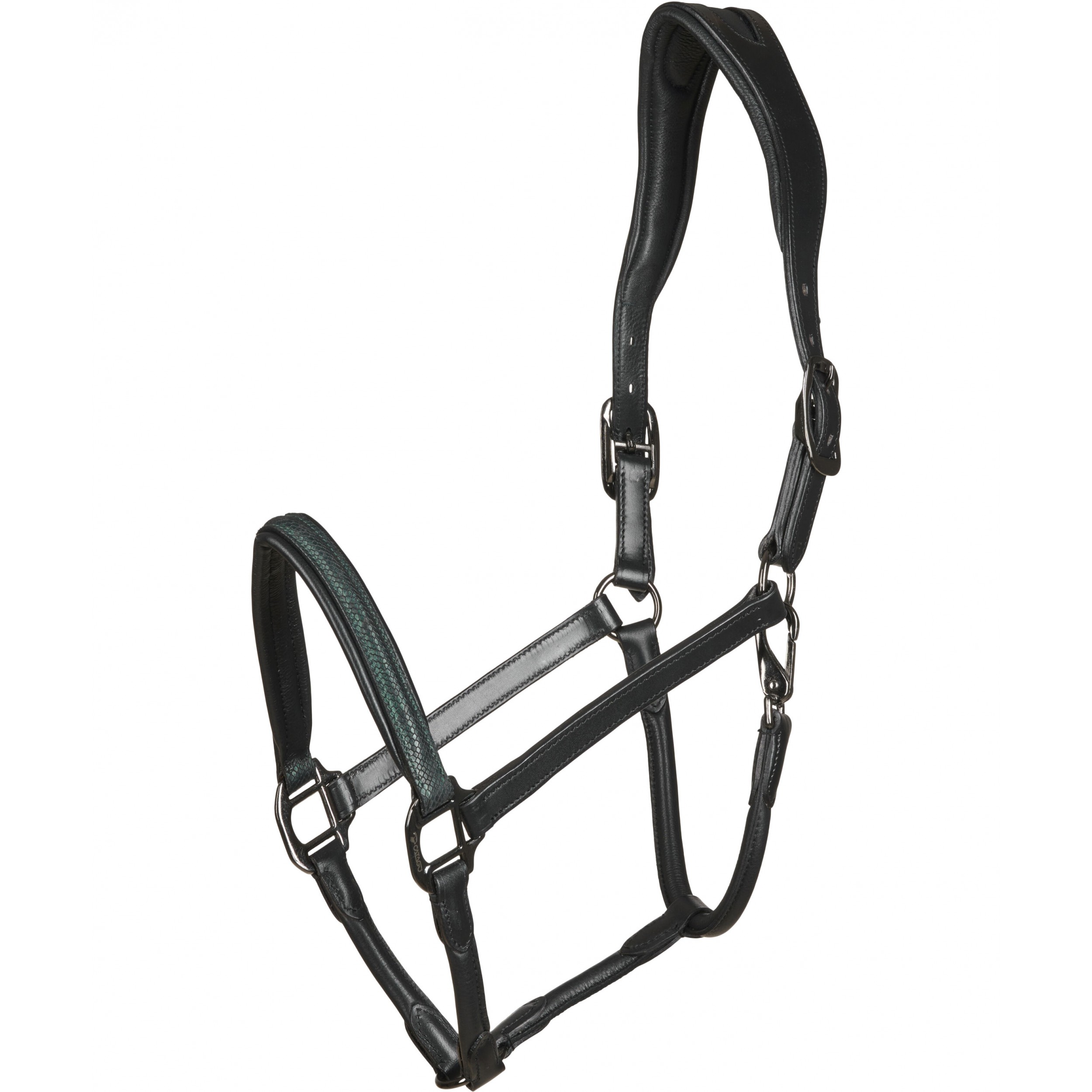 Lederhalfter mit grüner Schlangenlederimitation ARROW schwarz ...